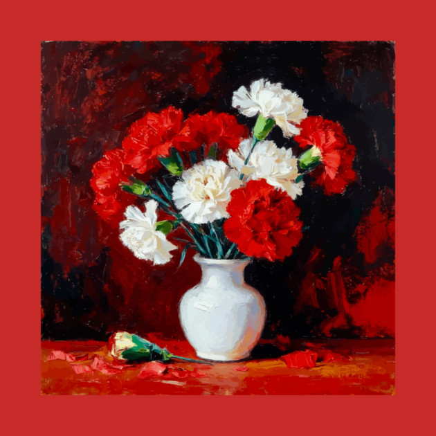 Van Gogh Still Life Red and White Carnations - Van Gogh - T-Shirt ...