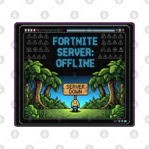 Pixel Art Server Offline Error Screen - Pixel Art - T-Shirt | TeePublic