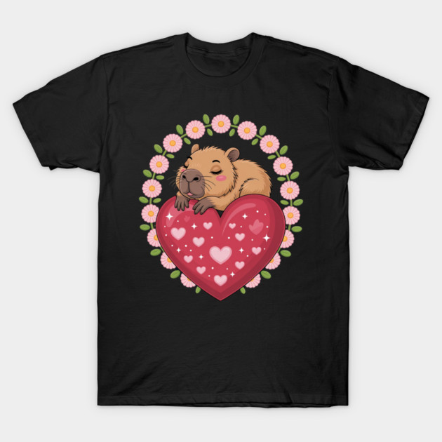Capybara Heart Pet Lover Valentine - Capybara Heart - T-Shirt | TeePublic