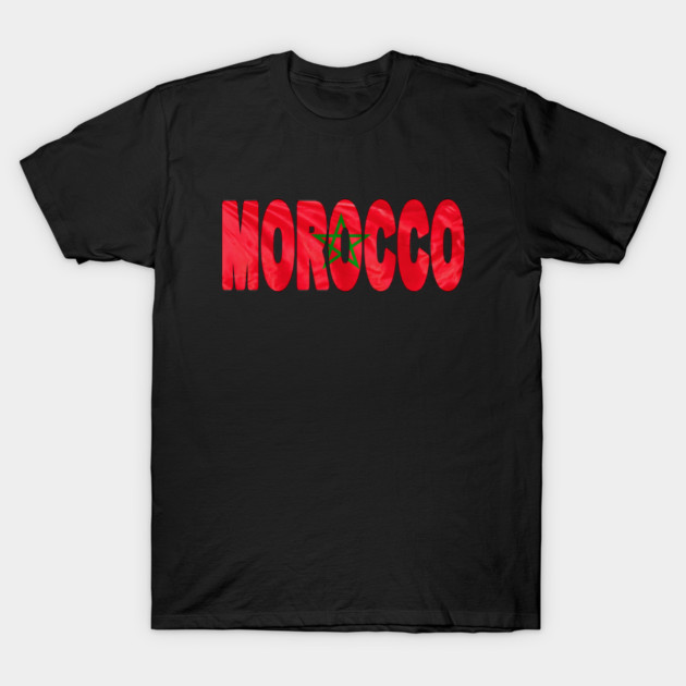 MOROCCO - Flag Flying in Wind cut to Letters Souvenir Sticker Shirt ...