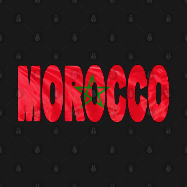 MOROCCO - Flag Flying in Wind cut to Letters Souvenir Sticker Shirt ...