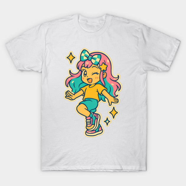 Kawaii Anime Girl, Y2K Aesthetic, Dancing - Kawaii Anime Girl - T-Shirt ...