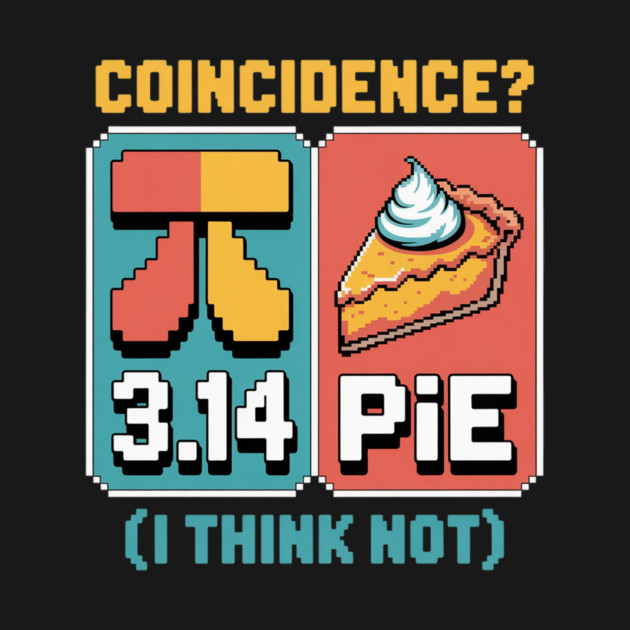 Pi Equals Pie Coincidence Happy Pi Day Mathematics - Pi Day - T-Shirt ...