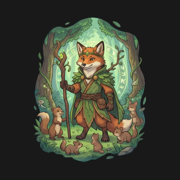 Enchanted Forest Fox Wizard Magic - Fox Wizard - T-Shirt | TeePublic