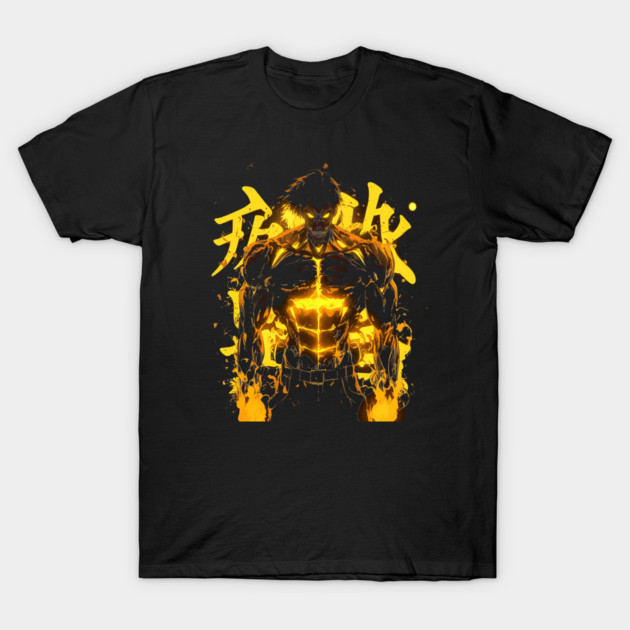 Eren Yeager Titan Mode Glowing Fan - Eren Yeager - T-Shirt | TeePublic