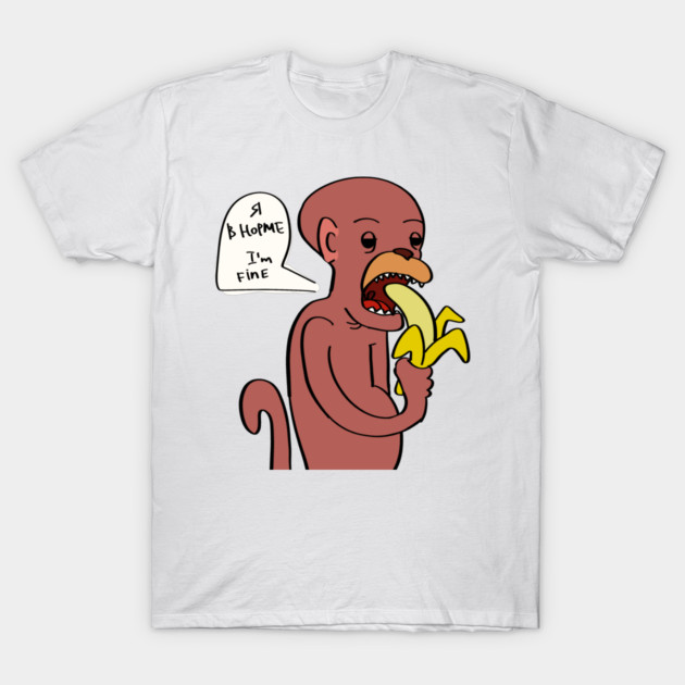 monkey and banana - Monkey Art - T-Shirt | TeePublic
