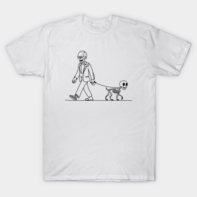 Zombie Walking Dog Design - Halloween - T-Shirt | TeePublic