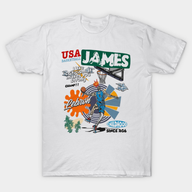 Lebron James USA Skeleton - Lebron James - T-Shirt | TeePublic