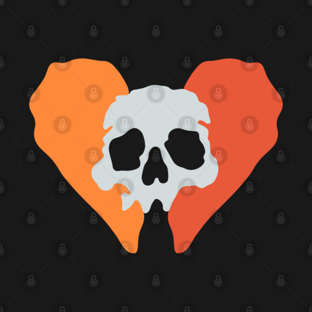 Skull Heart Negative Space - Skull Heart - T-Shirt | TeePublic
