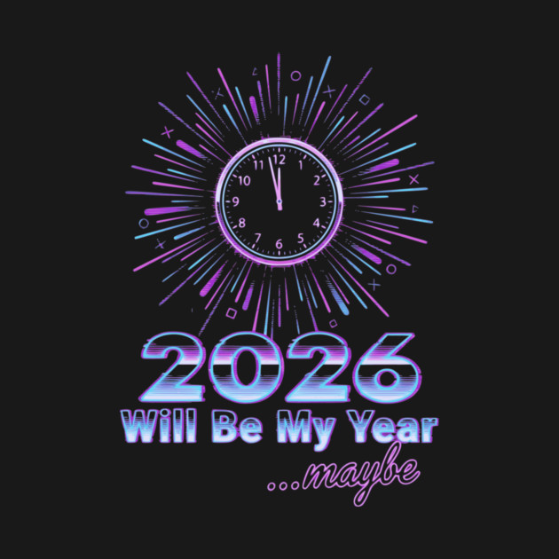 DEC-323 2026 Will Be My Year Maybe Neon Clock Fireworks - 2026 Will Be ...