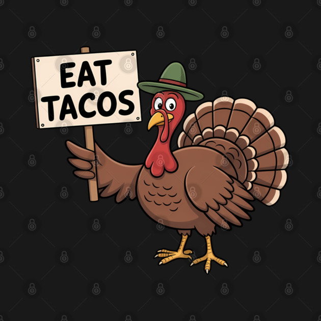 Eat Taco Thanksgiving Turkey Trot Thankful Blessed Gobble - Turkey - T ...