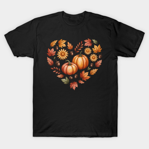 Fall Doodles Heart Pumpkin - Fall Doodles Heart Pumpkin - T-Shirt ...