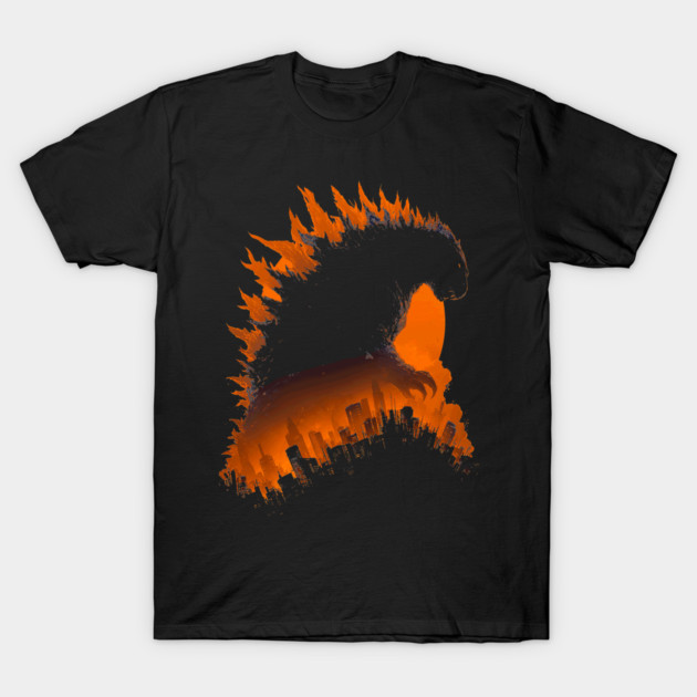 Godzilla Kaiju City Silhouette Art - Godzilla - T-Shirt | TeePublic