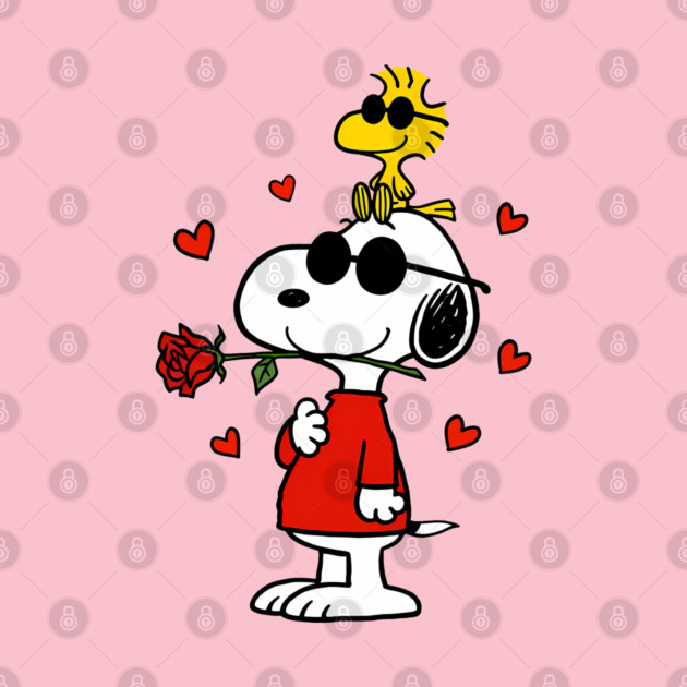 Joe Cool Snoopy & Woodstock - Valentines Day M001 - Snoopy - Kids T ...