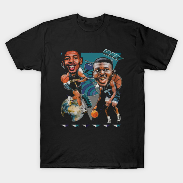 Muggsy Bogues & Larry Johnson Big Head Cartoon - Muggsy Bogues - T ...