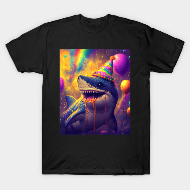 Shark Weird Art Party Balloons Party Hat - Weird Art - T-Shirt | TeePublic