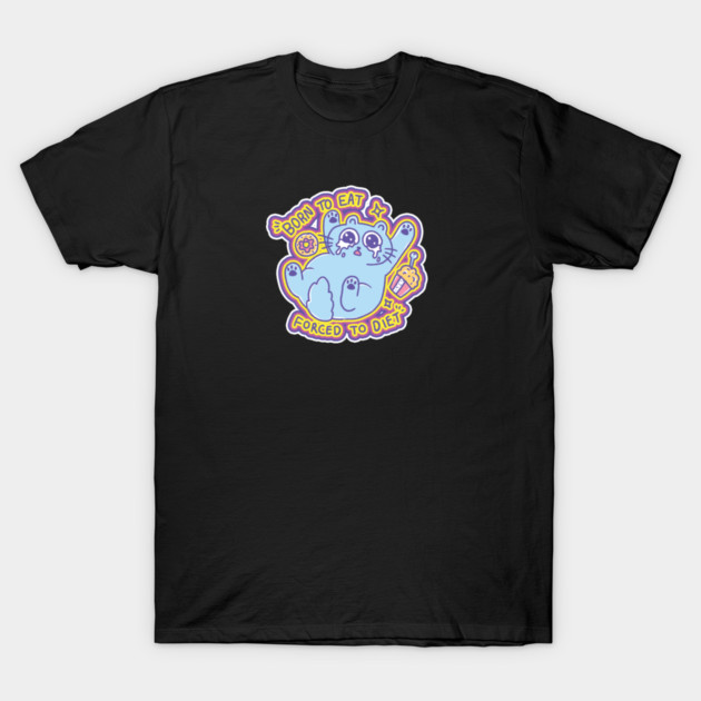 Born to Eat, Forced to Diet – Cute Crying Cat Donut Cartoon - Born To ...