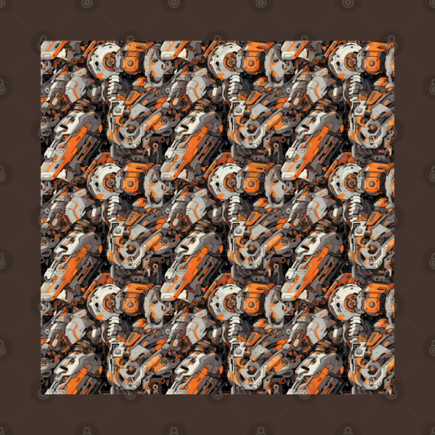 Orange and Grey Robotic Pattern – Inspired by Evangelion Unit 00 - Neon ...