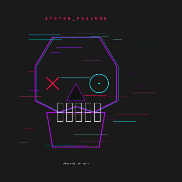 Cyber Glitch Skull System Failure - Skull - T-Shirt | TeePublic