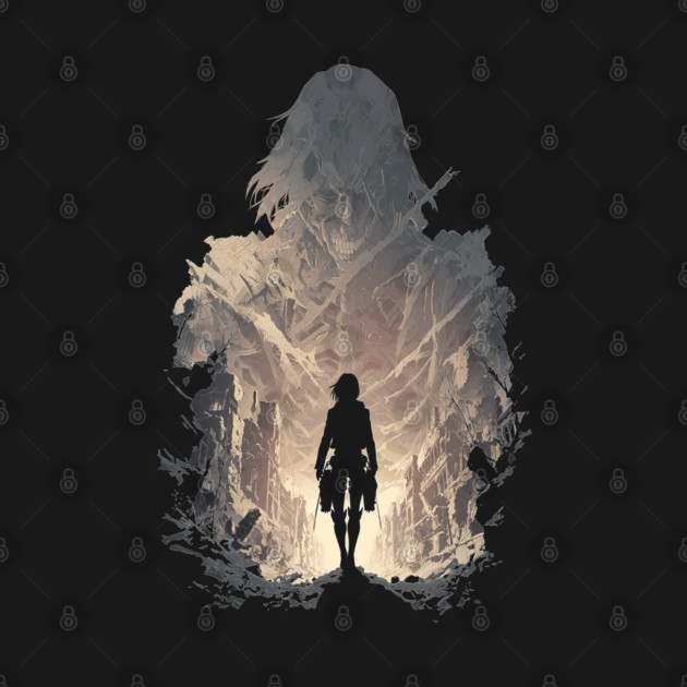 Eren Yeager Ascended Titan Silhouette - Eren Yeager - T-Shirt | TeePublic