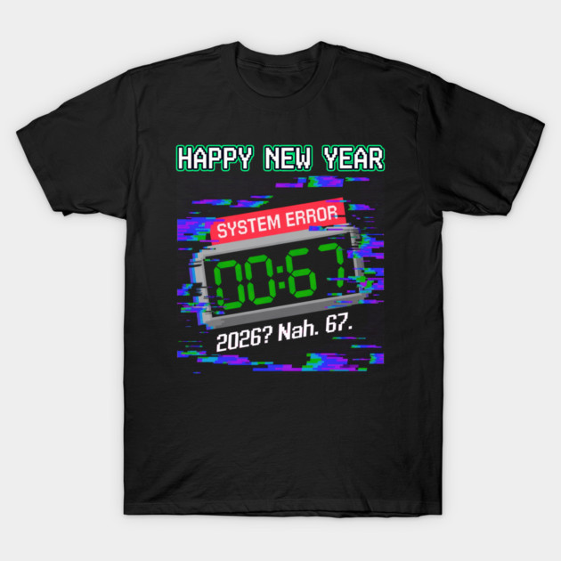 Glitchy New Year System Error Clock Art - Digital Glitch Art - T-Shirt ...