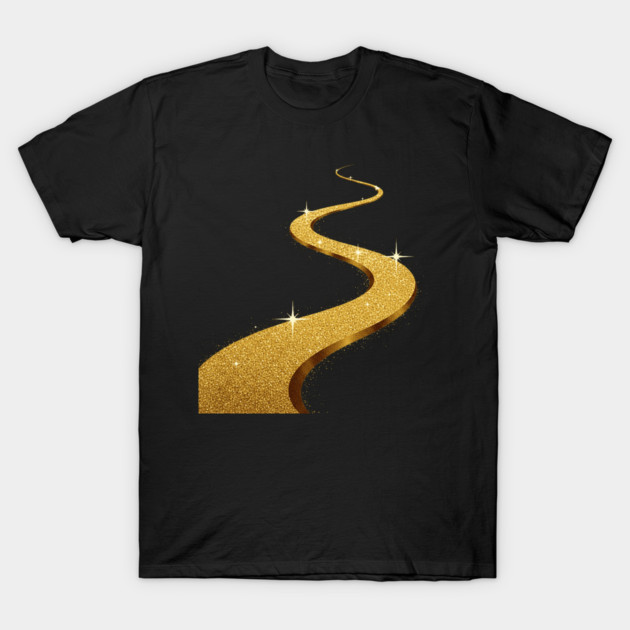 Gold Glitter Path Sparkling Winding Road Success Journey Abstract ...