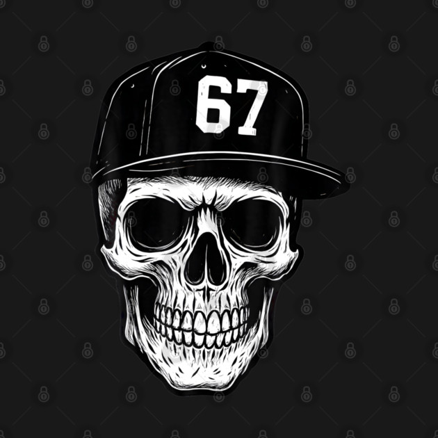 67 Skull Halloween Brainrot Six Seven Skeleton - Brainrot Meme - Hoodie ...