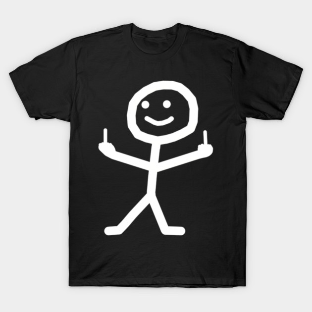 Stick Figure With Middle Finger - Rude Stick Figure - T-Shirt | TeePublic