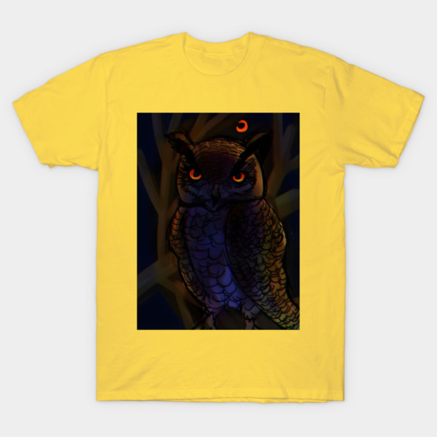 Nocturnal Watcher - Owl - T-Shirt | TeePublic