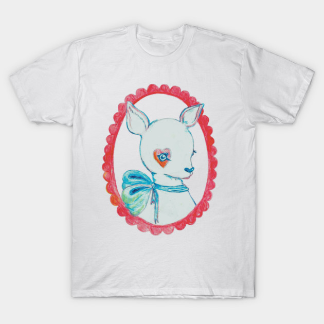 Bambi Deer Pencil Drawing Portrait Frame - Cute Animals - T-Shirt ...