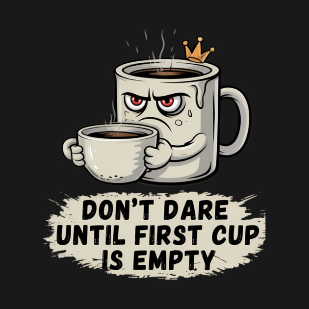 Don't Dare Until First Cup Is Empty - Funny Sayings - T-Shirt | TeePublic