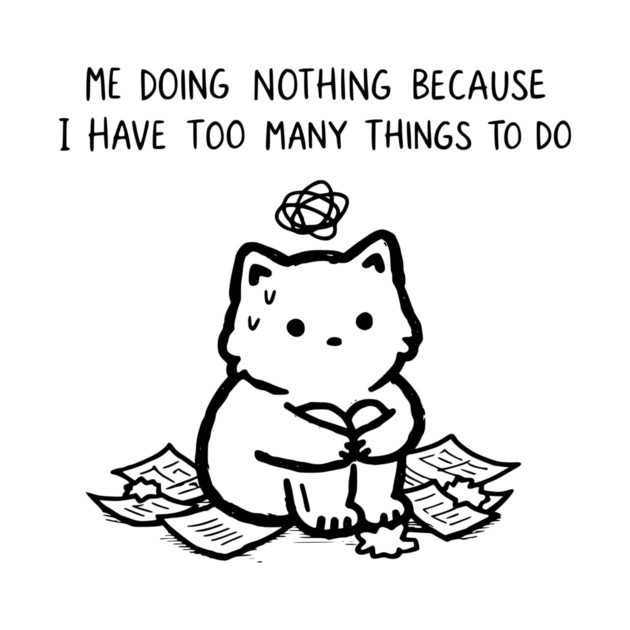 Cat funny anxiety quote anxious humour nervous cartoon design - Funny ...