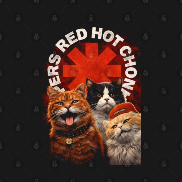 Hot Chili Peppers Cat Parody Poster, Funk Rock Cats Illustration ...