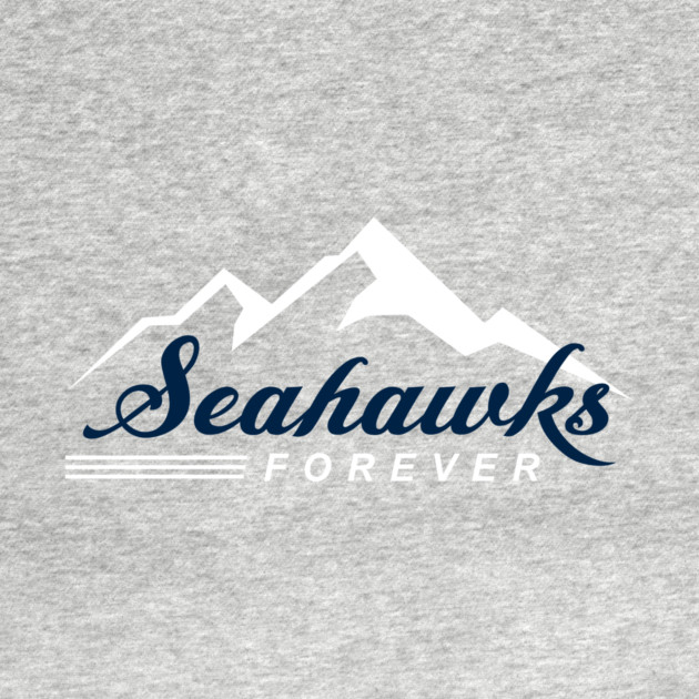 Mountain Logo White/Navy - Seahawks - T-Shirt | TeePublic