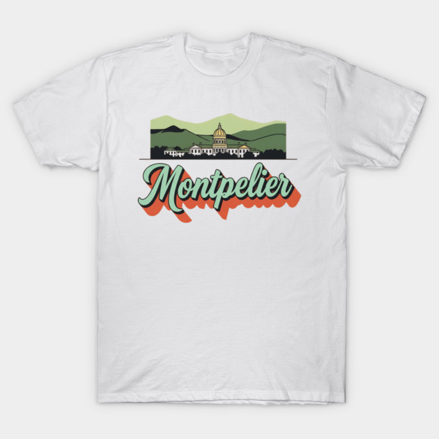 Montpelier Vermont State Capitol Retro Design - Montpelier - T-Shirt ...