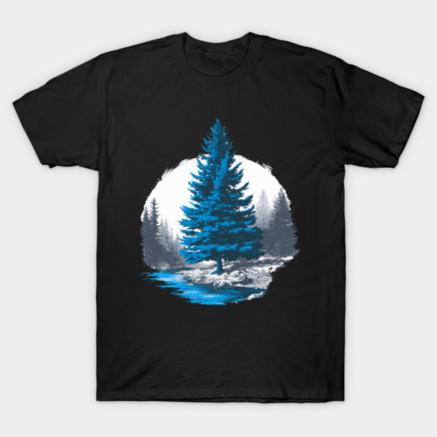 blue spruce tree 1 - Blue Spruce Tree - T-Shirt | TeePublic