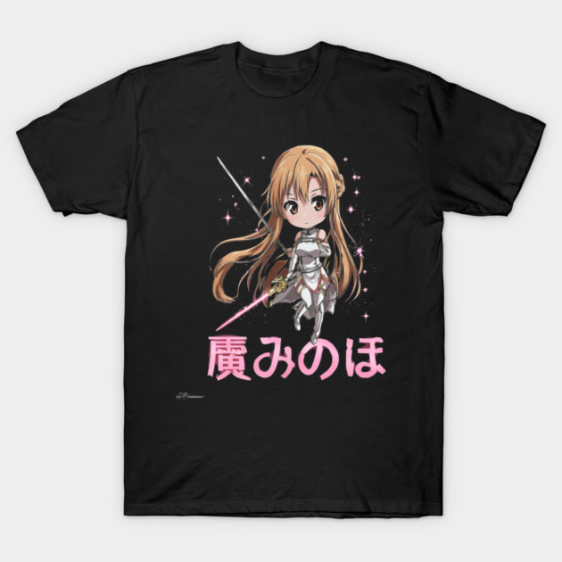 Asuna Chibi SAO Pink Glowing Sword - Asuna Sao Chibi - T-Shirt | TeePublic