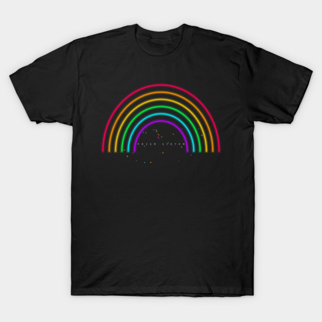 Neon Cyber Rainbow Glitch Prism - Rainbow - T-Shirt | TeePublic