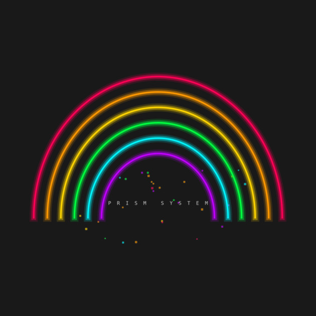 Neon Cyber Rainbow Glitch Prism - Rainbow - T-Shirt | TeePublic