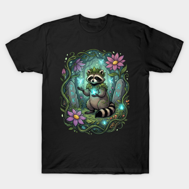 Enchanted Forest Raccoon Fantasy Spirit - Raccoon - T-Shirt | TeePublic