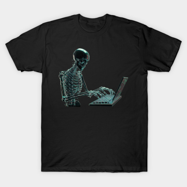 Cyber Skeleton Hacker – Digital Matrix Skull Tech Art - Skeleton Gamer ...