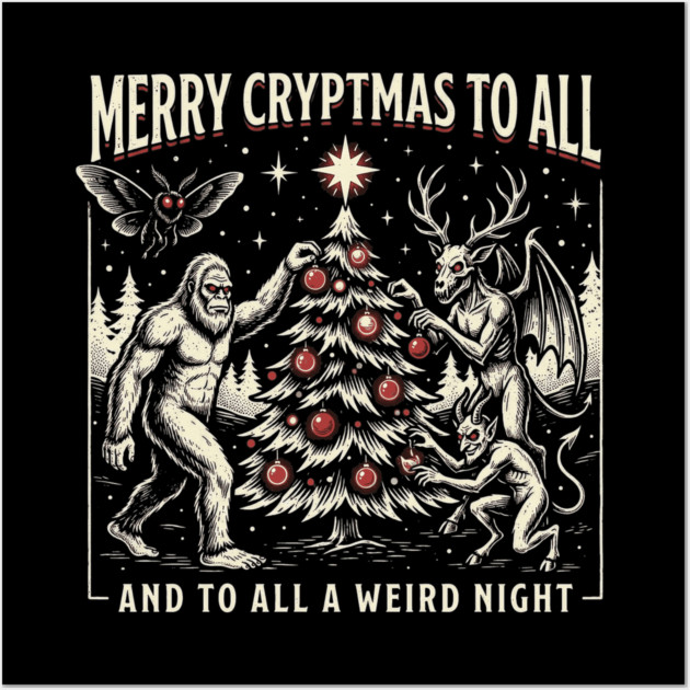 Cryptid Christmas Bigfoot Mothman Krampus Merry Cryptmas Weird Night ...