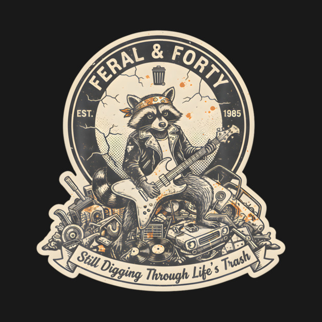 Feral Forty Rac 40Th - Funny Birthday Women - T-Shirt | TeePublic