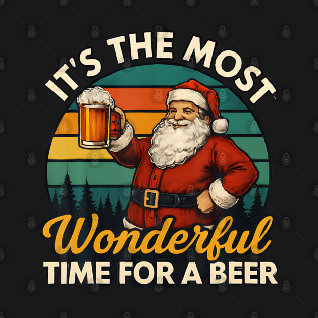 Santa Beer Drinking - Funny Santa Christmas - T-Shirt | TeePublic