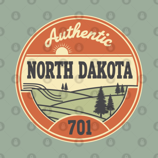 Authentic North Dakota 701 Area Code - North Dakota - T-Shirt | TeePublic
