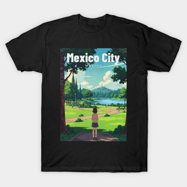Pastel Girl Contemplating Chapultepec Park - Mexican - T-Shirt | TeePublic