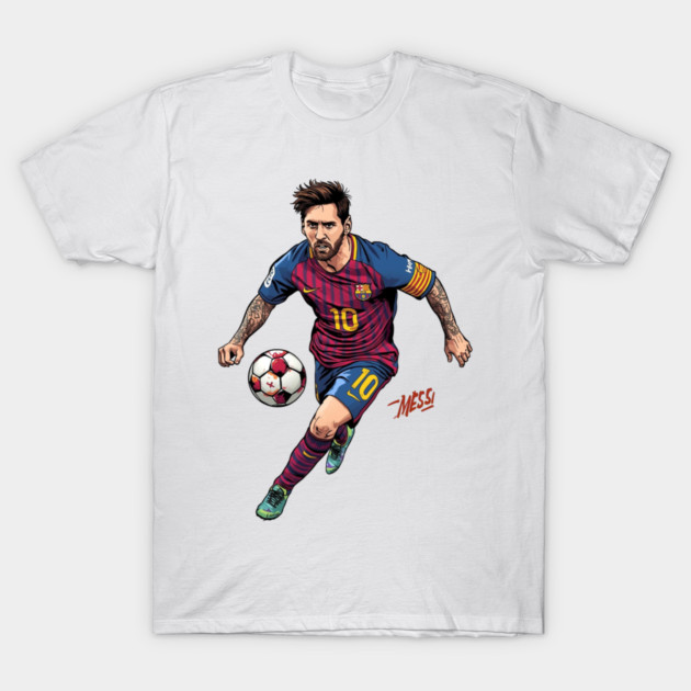 Messi Comic Kick-Off 🌟🌟🌟🌟🌟 - Lionel Messi - T-Shirt | TeePublic