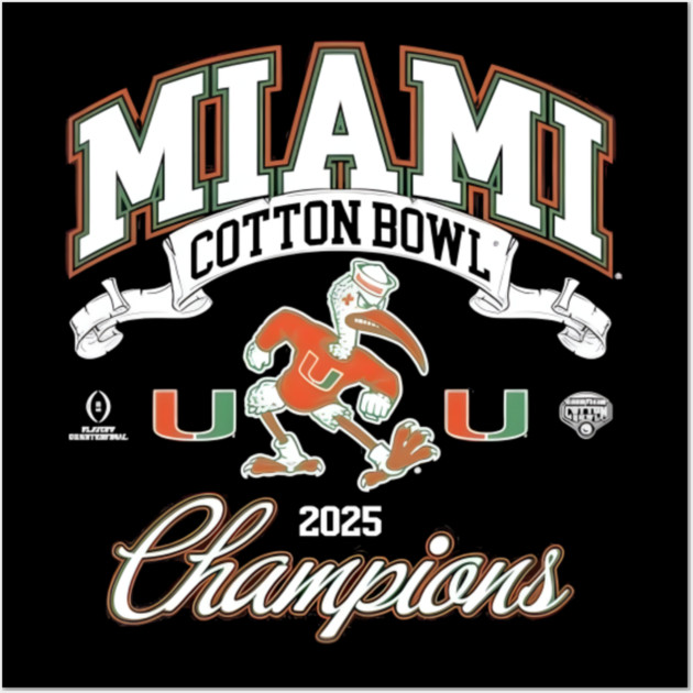 Miami Hurricanes 2026 College Football Playoff Cotton Bowl (ON BACK ...