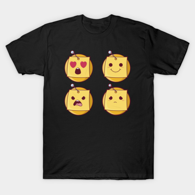 Sticky Feelings – Emoji Faces with Notes - Emoji Funny - T-Shirt ...