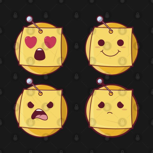 Sticky Feelings – Emoji Faces with Notes - Emoji Funny - T-Shirt ...